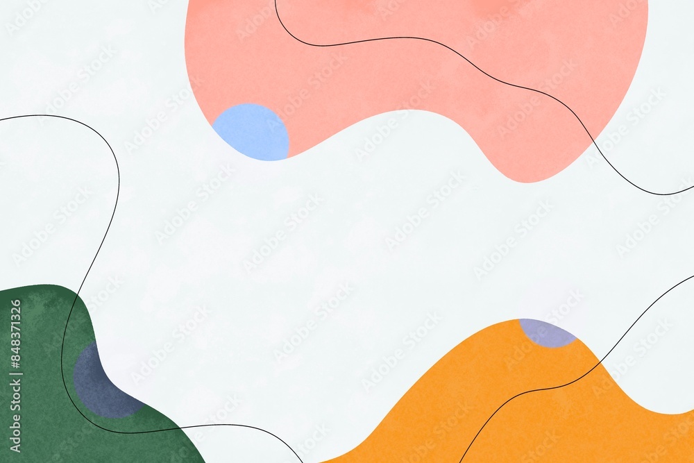 Abstract curved line illustration with vibrant color blocks Stock ...