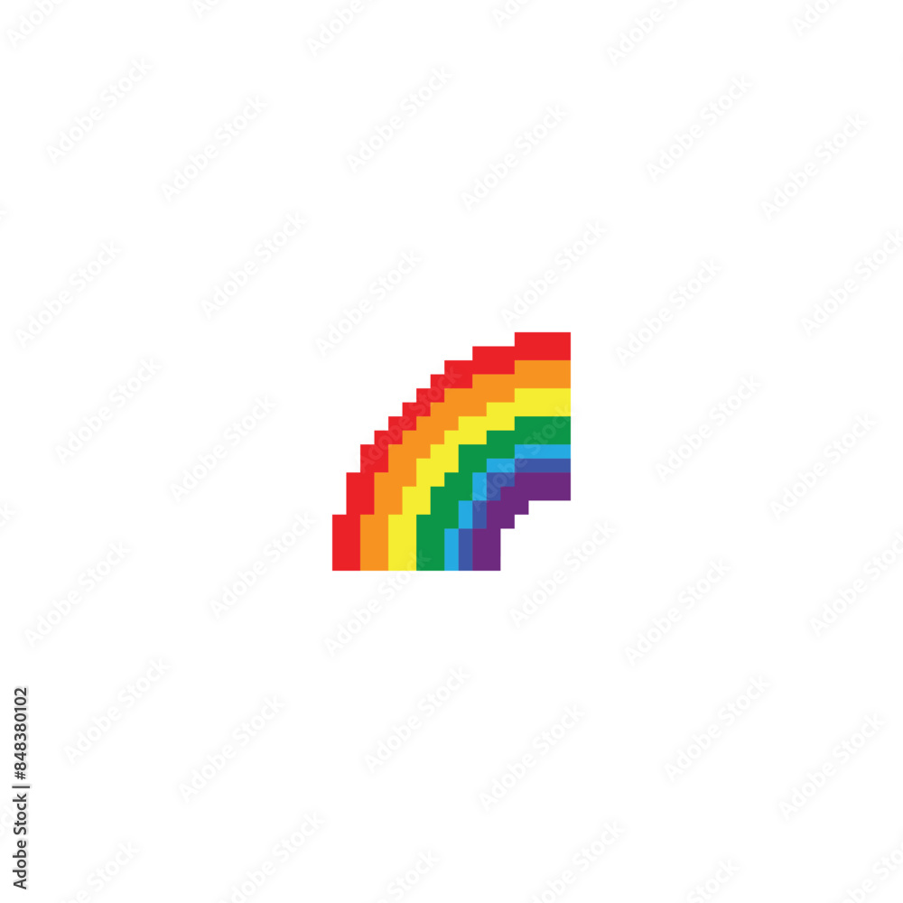 pixel Rainbow icon. Vector pixel art Rainbow sign 8 bit logo for game ...