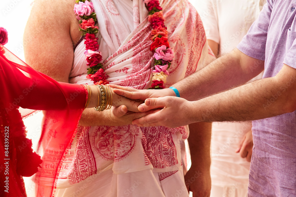 Indian Vedic fire ceremony called Pooja. A ritual rite, for many ...