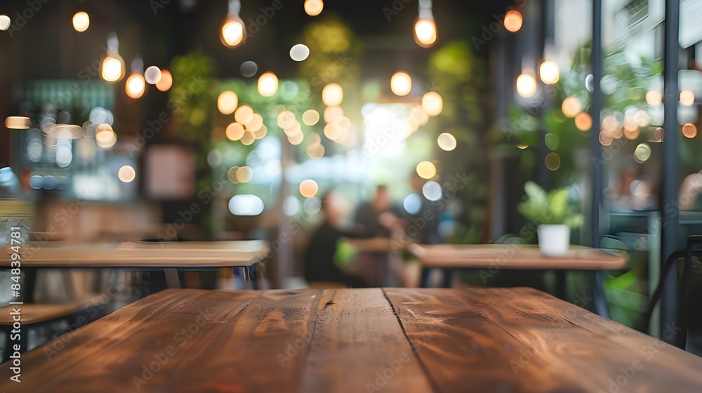 Interior of a coffee shop or café with abstract blur background. Stock ...