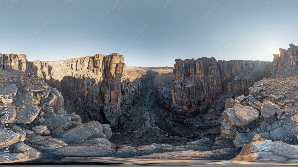 360 degree view of a canyon in HDRI equirectangular projection, canyon ...