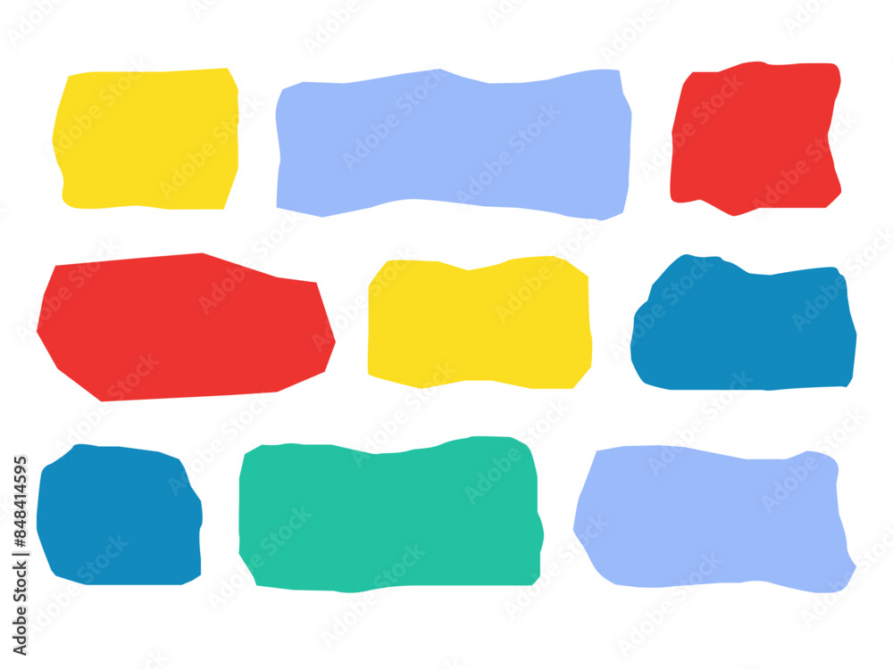 Various hand drawn quote frame set. Color doodle text box. Empty speech ...