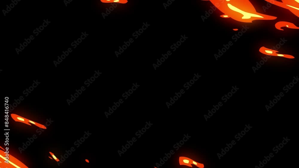 2d elements of FX FIRE. Animated fire effects. 2d Cartoon fire transitions pack. Animation on a ...