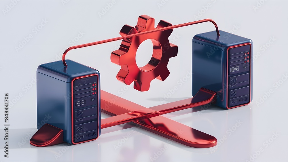 A graphical representation of IT infrastructure. It features two ...