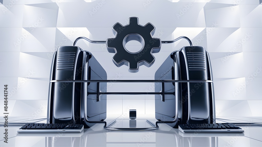 A graphical representation of IT infrastructure. It features two ...