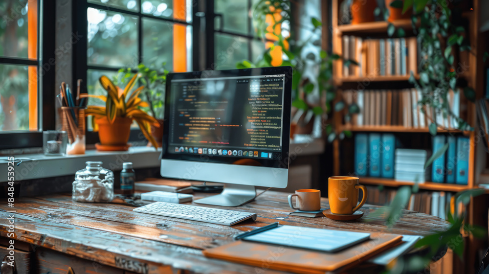 An online learning setup with a student attending a virtual class ...