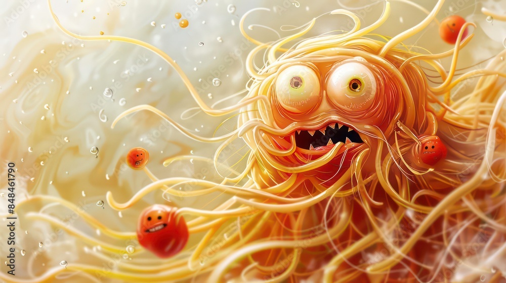 Flying spaghetti monster pasta halloween food cute cartoon pastafarian ...