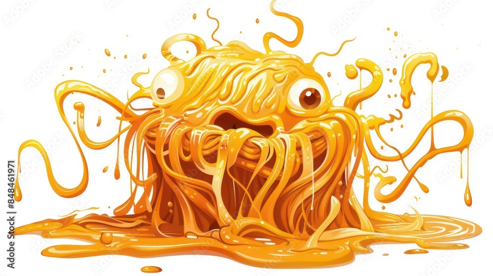 Flying spaghetti monster pasta halloween food cute cartoon pastafarian ...