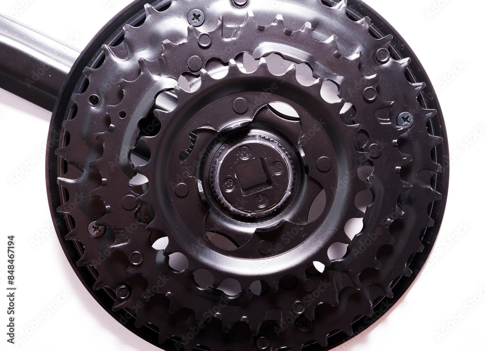 Bicycle connecting rod on a white background, detail for a bicycle ...