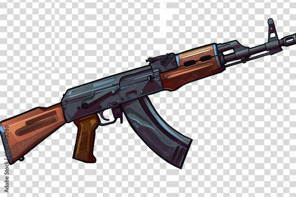 Russian Kalashnikov automatic machine assault rifle AK 47 isolated on ...