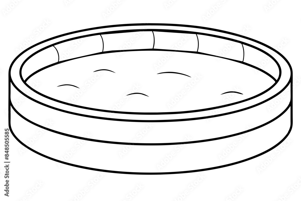 Baby bath tub outline drawing vector image on white background Stock ...