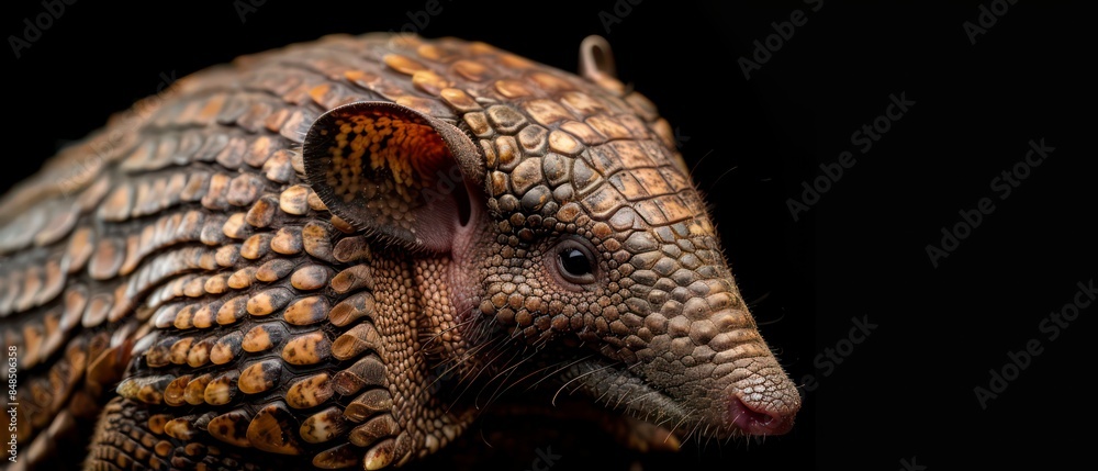 Armadillo mammal known for its armored shell and burrowing habits ...