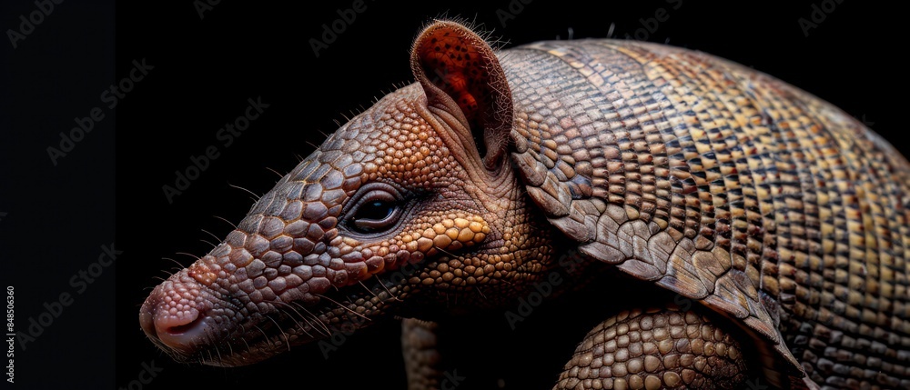 Armadillo mammal known for its armored shell and burrowing habits ...