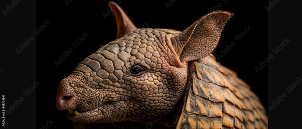 Armadillo mammal known for its armored shell and burrowing habits ...