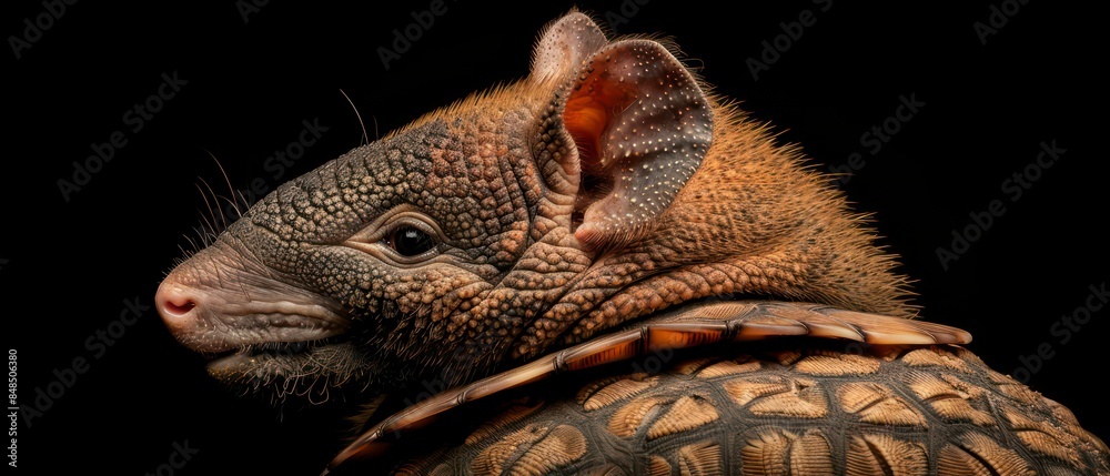 Armadillo mammal known for its armored shell and burrowing habits ...