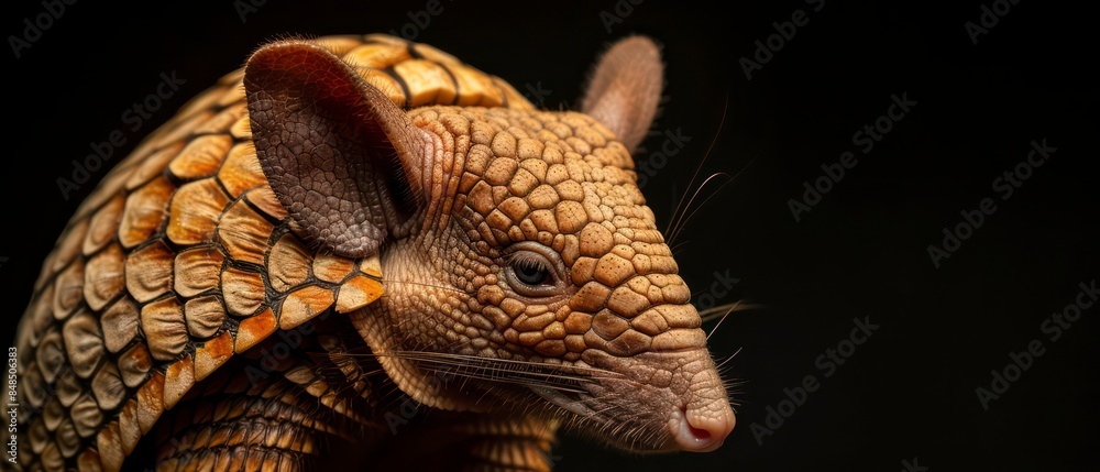 Armadillo mammal known for its armored shell and burrowing habits ...