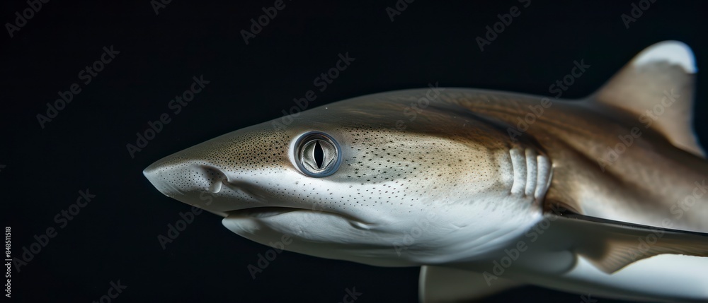 Shark apex predator with cartilaginous skeleton, sharp teeth, vital for ...