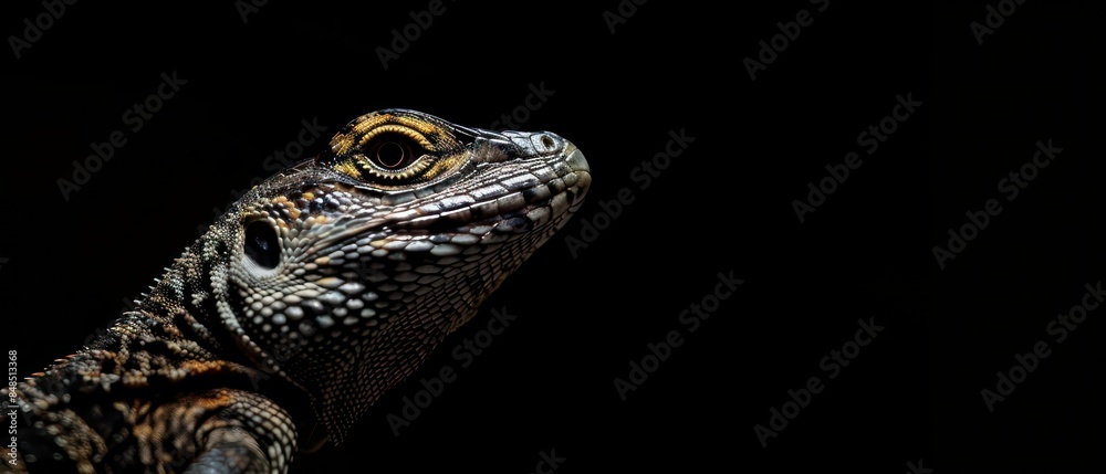 lizard, resembling a mythical dragon with its green scales and agile ...