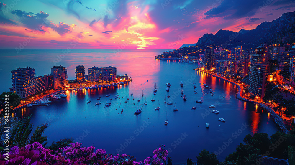 beautiful monaco scene created with Generative AI technology Stock ...