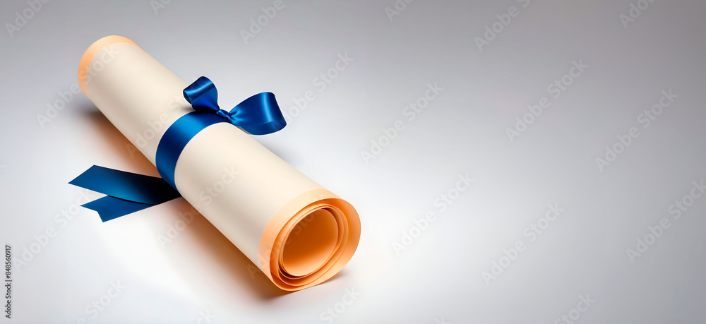 Rolo de papel para formatura de faculdade. Diploma de faculdade. Stock ...