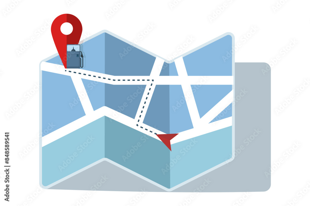 Gas station map pin symbol concept, looking for the nearest refueling ...