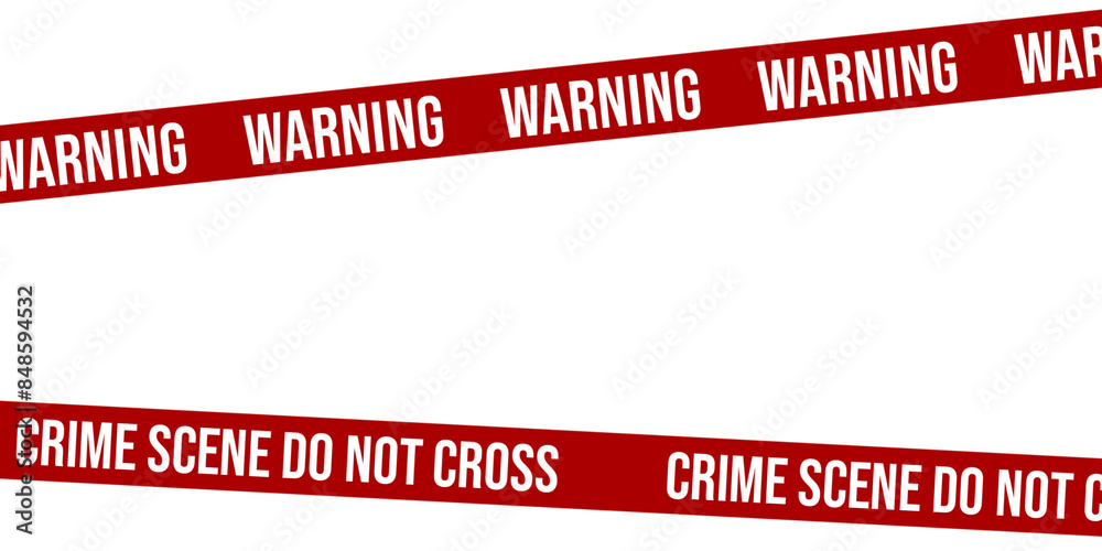 Crime scene tape. Criminal illustration on transparent background. Red ...