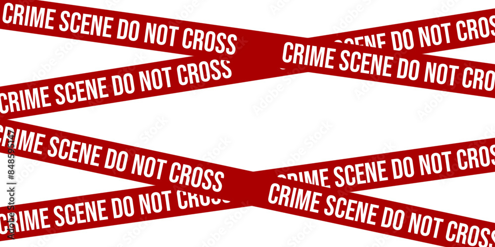 Realistic Crime scene danger red tape. Isolated on transparent ...