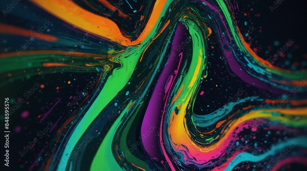 Abstract Fluid Art Featuring Vibrant Colors and Dynamic Swirls in a ...