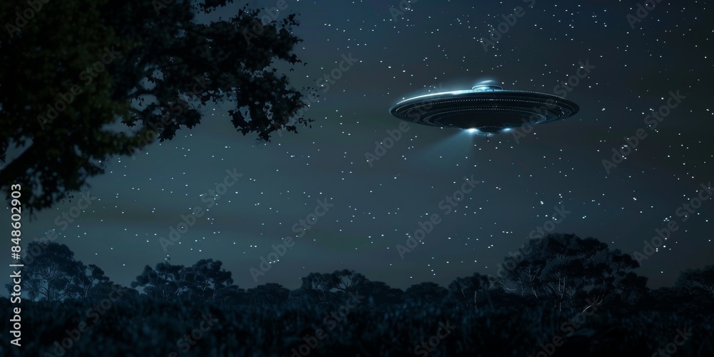 World UFO Day, sci-fi movie style UFO night scene:, HD wallpapers ...