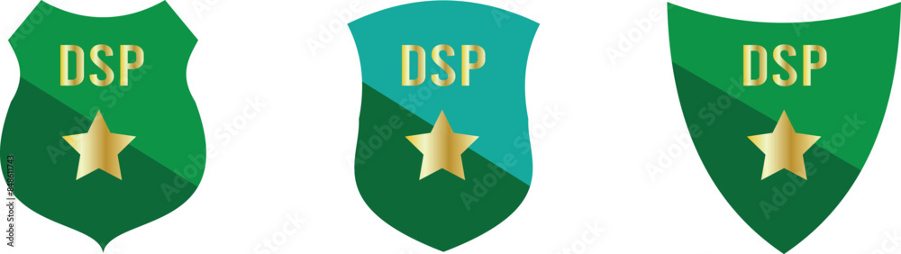 Police badge. Police department emblems isolated on white and black ...