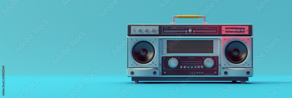 Blind box design, popular market style, a boom box stereo visible sound ...