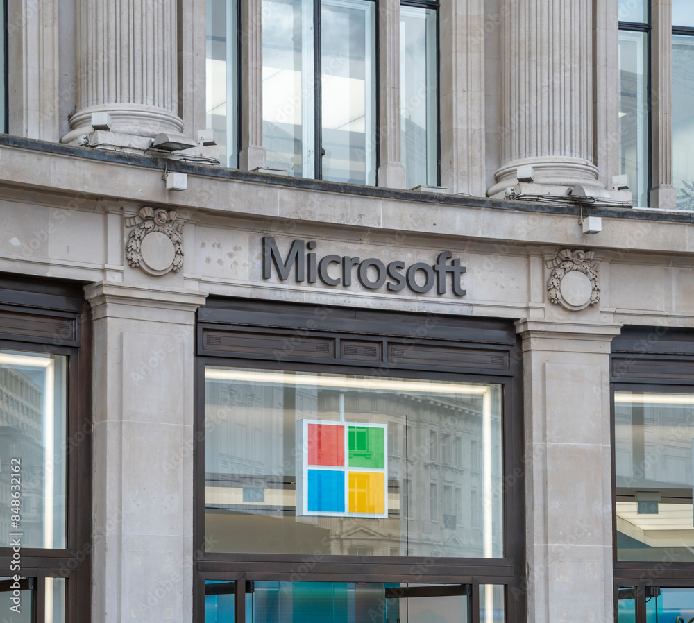 London, UK - March, 23, 2024 : Microsoft store in London. Microsoft ...