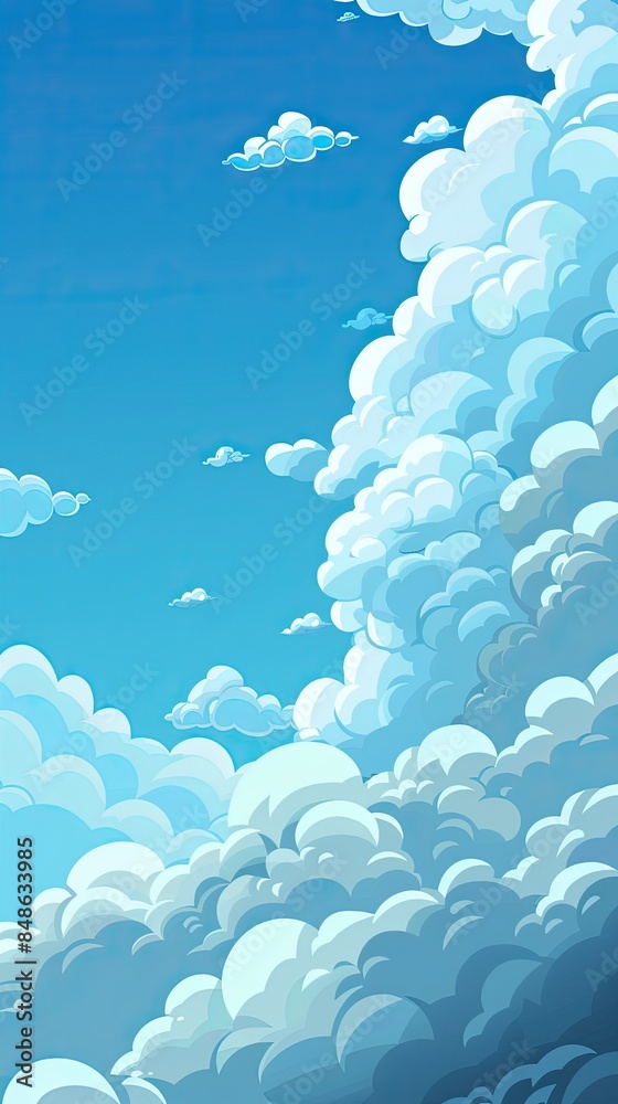 Cartoon Sky with Empty Clouds Background: Whimsical and Playful Design ...