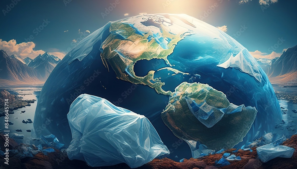 Environmental pollution, global warming destroyed the earth's surface ...