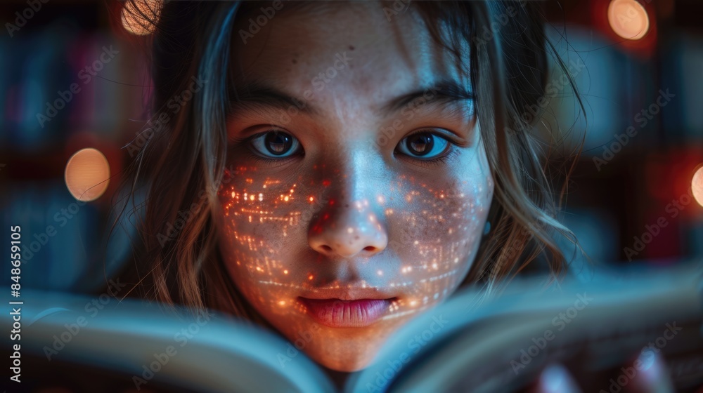 A modern learning scene where students utilize tablets for reading and ...