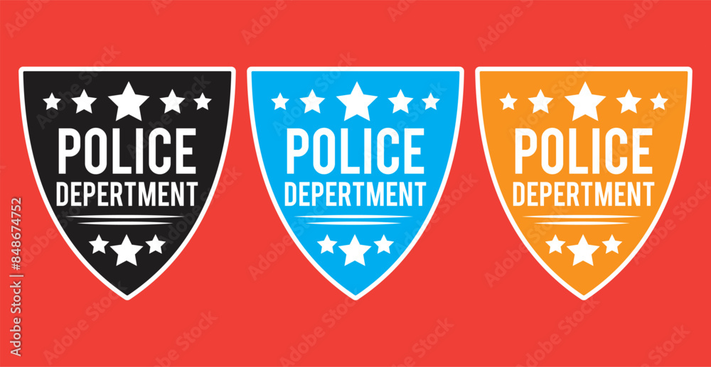 Police badges. Officer government badge, special police security ...