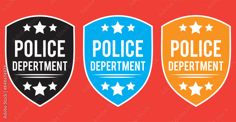 Police badges. Officer government badge, special police security ...