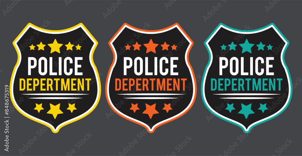 Police badge icon. Police patches. Police badge with vector military ...