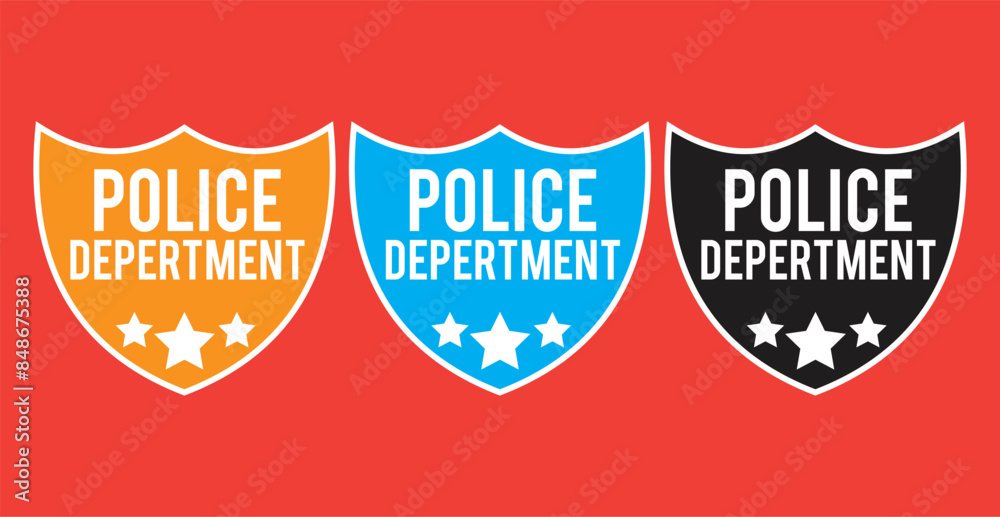 Police badges. Officer government badge, special police security ...