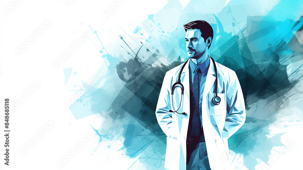 doctor vector illustration, background for doctors day with space for ...