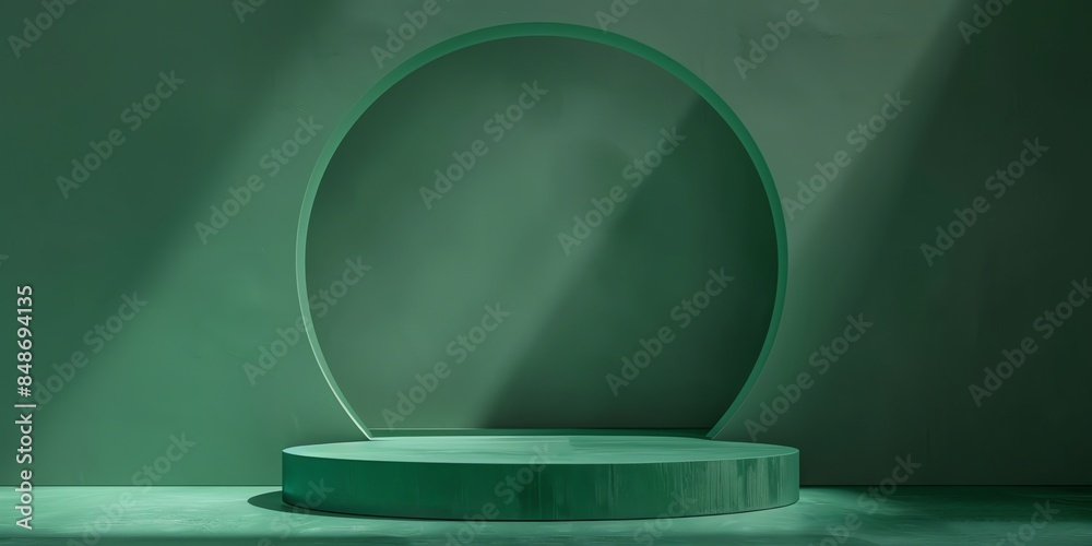 podium stage product 3d render texture plastic green colors, display ...