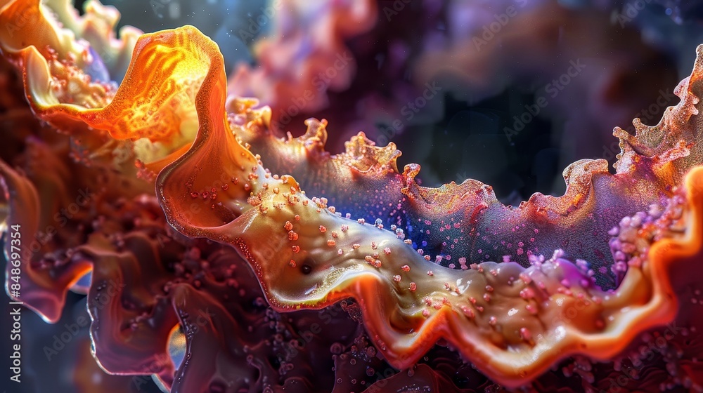 Intimate view of the small intestine's villi, showcasing the absorptive ...