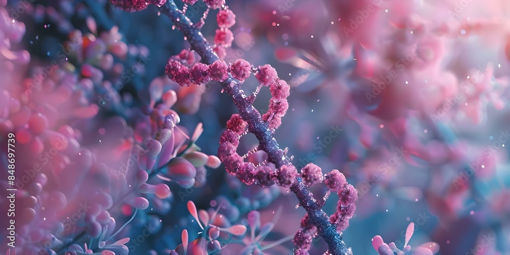 Detailed closeup of DNA replication showcasing genetic inheritance ... Detailed closeup of DNA replication showcasing genetic inheritance ...