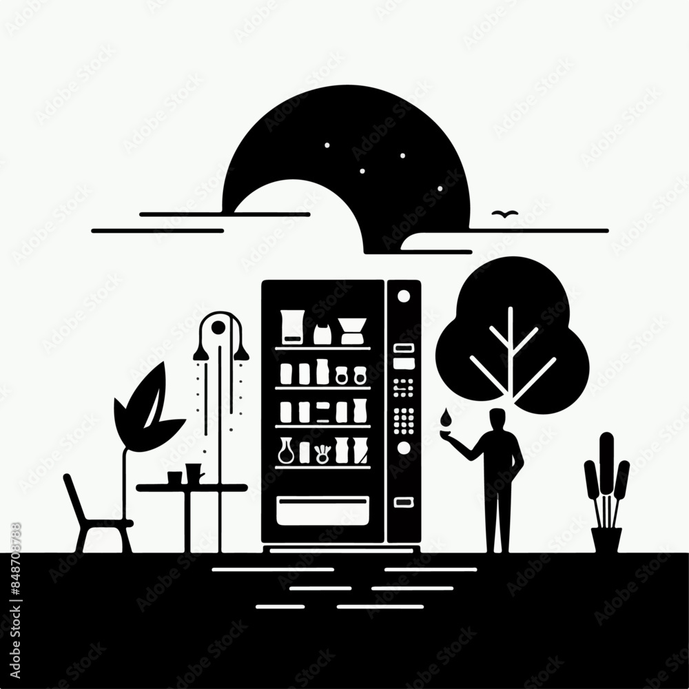 vending machine silhouette , vending machine , vending machine icon ...