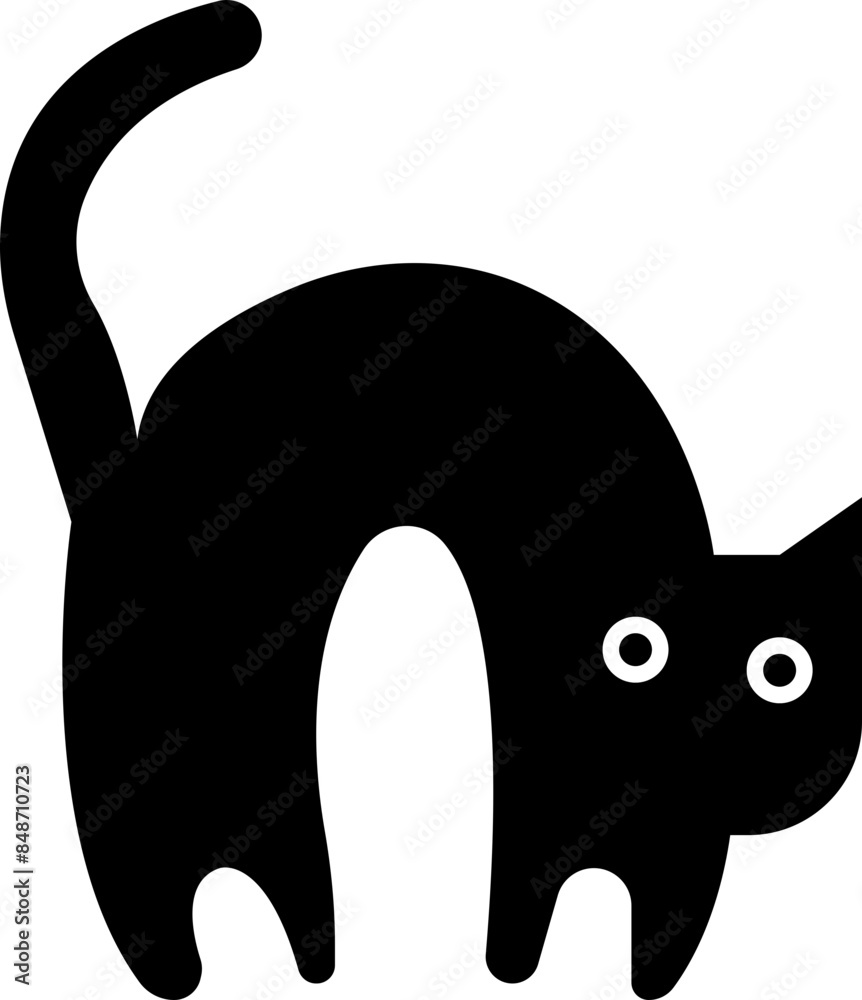 Cat icon in fill style. Animal silhouette Black Pet Symbol for ...
