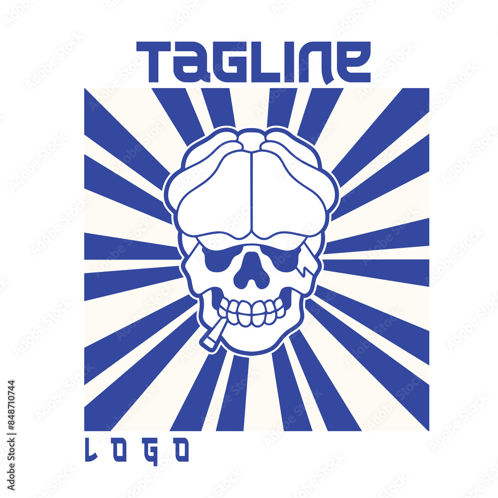 Vector illustration of mafia skull with flat cap Stock Vector | Adobe Stock
