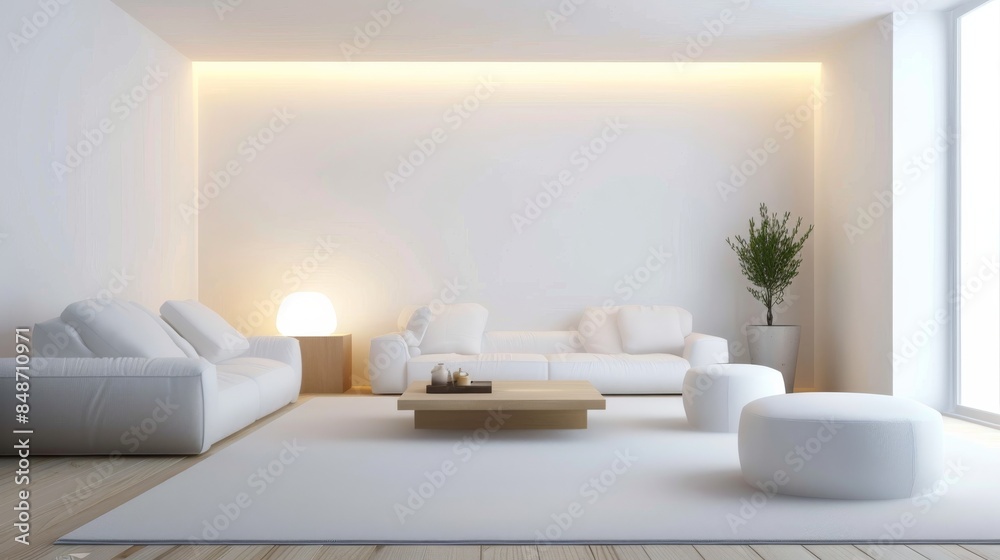 a modern and refined living room design characterized by its minimalist ...