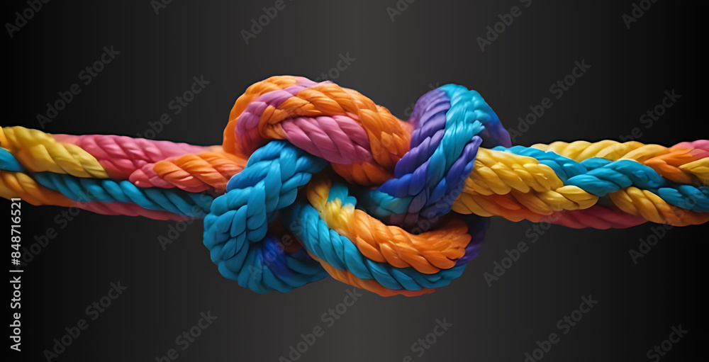 Team rope diverse strength connect partnership together teamwork unity ...