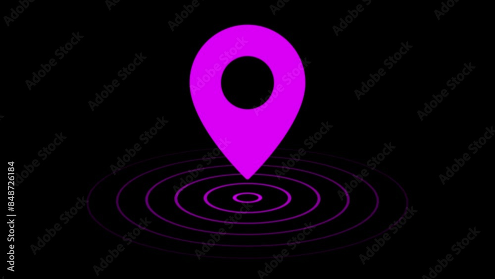 Location map pin pointer on GPS Map tracker animation. Appearing ...
