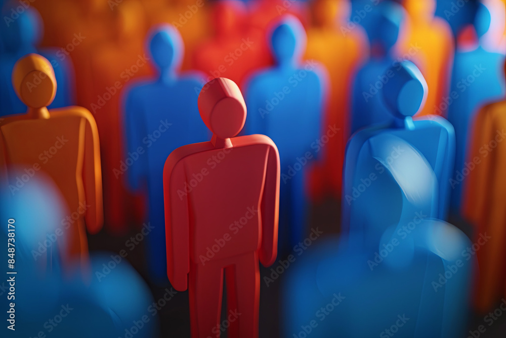 3D human icon representing leadership and teamwork in business ...